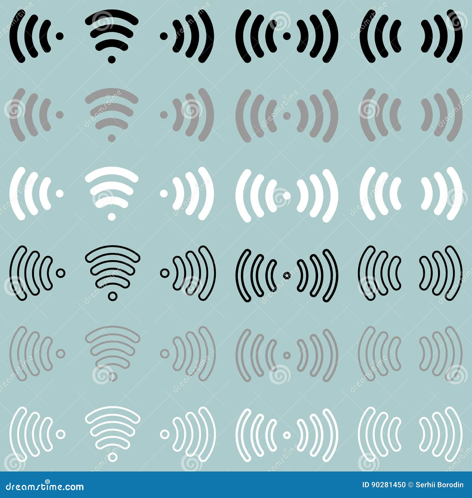 Radio Waves Wireless Radio Signal Icon. Stock Vector - Illustration of ...