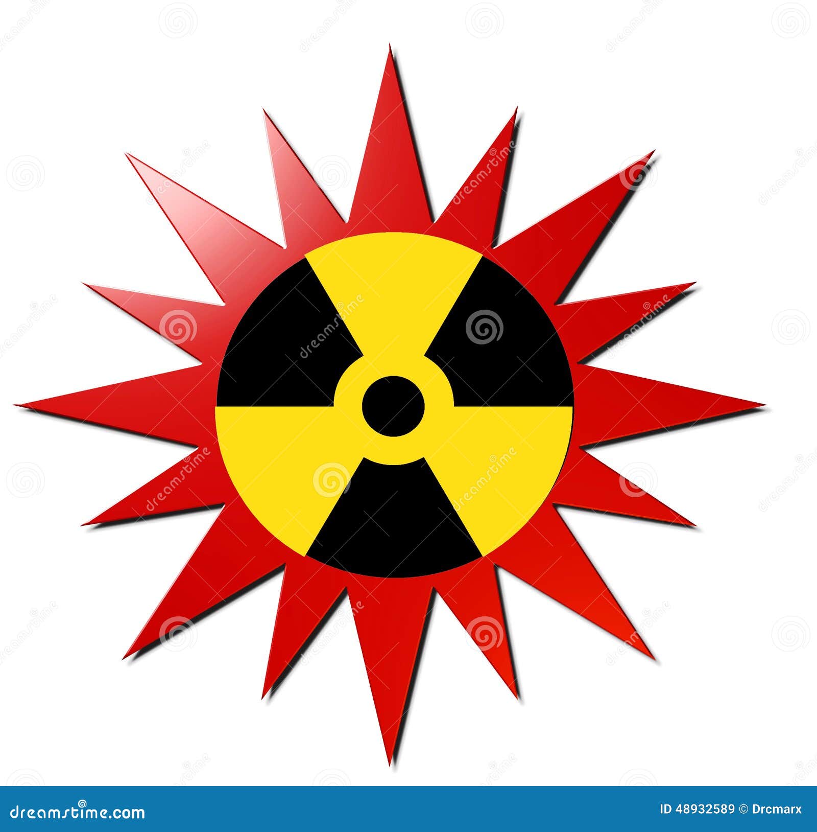 Radioactief Teken (met Rode Explosie) Stock Illustratie - Illustration ...