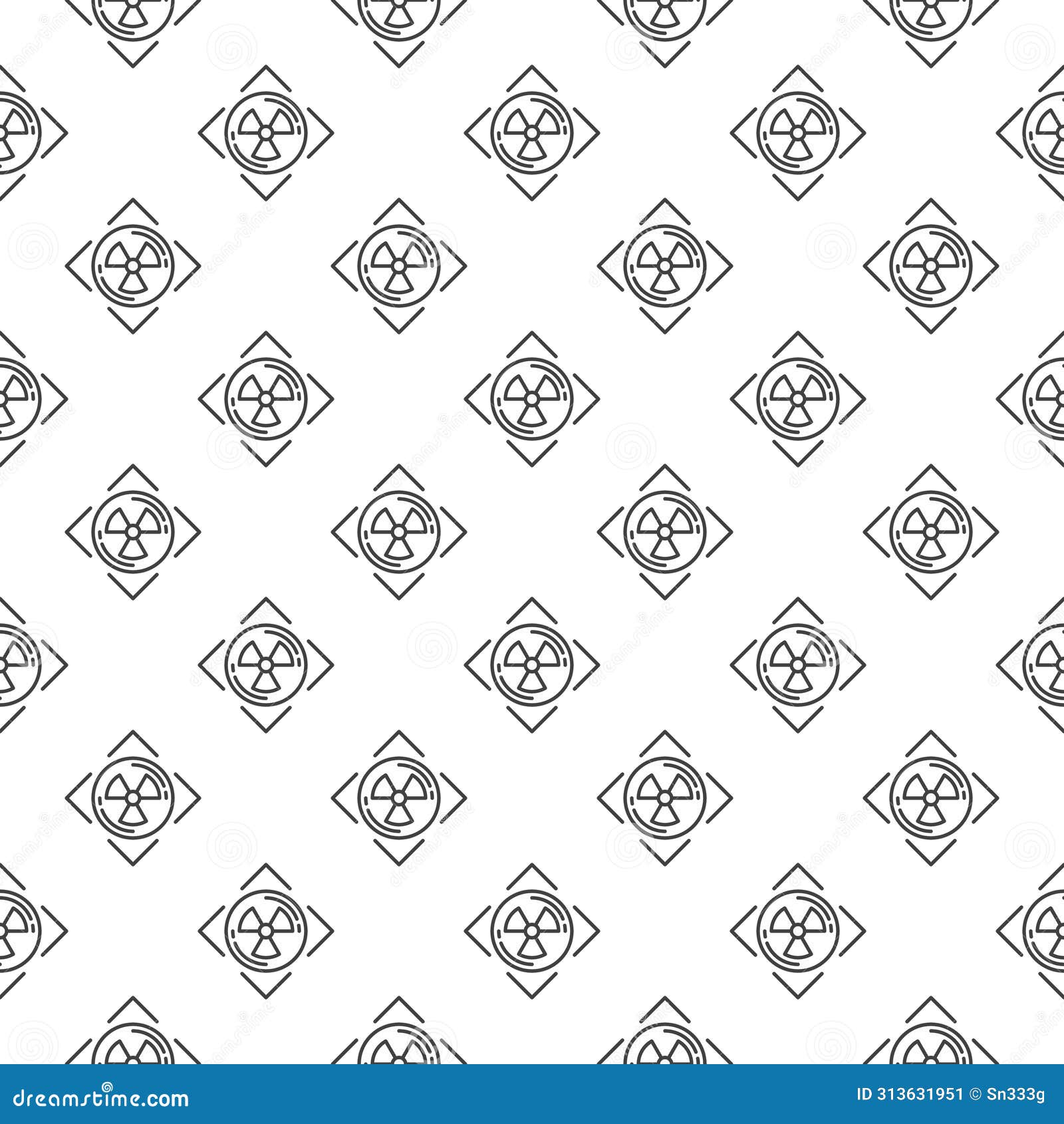 Radioactive Attention Vector Radiation Warning Linear Seamless Pattern ...