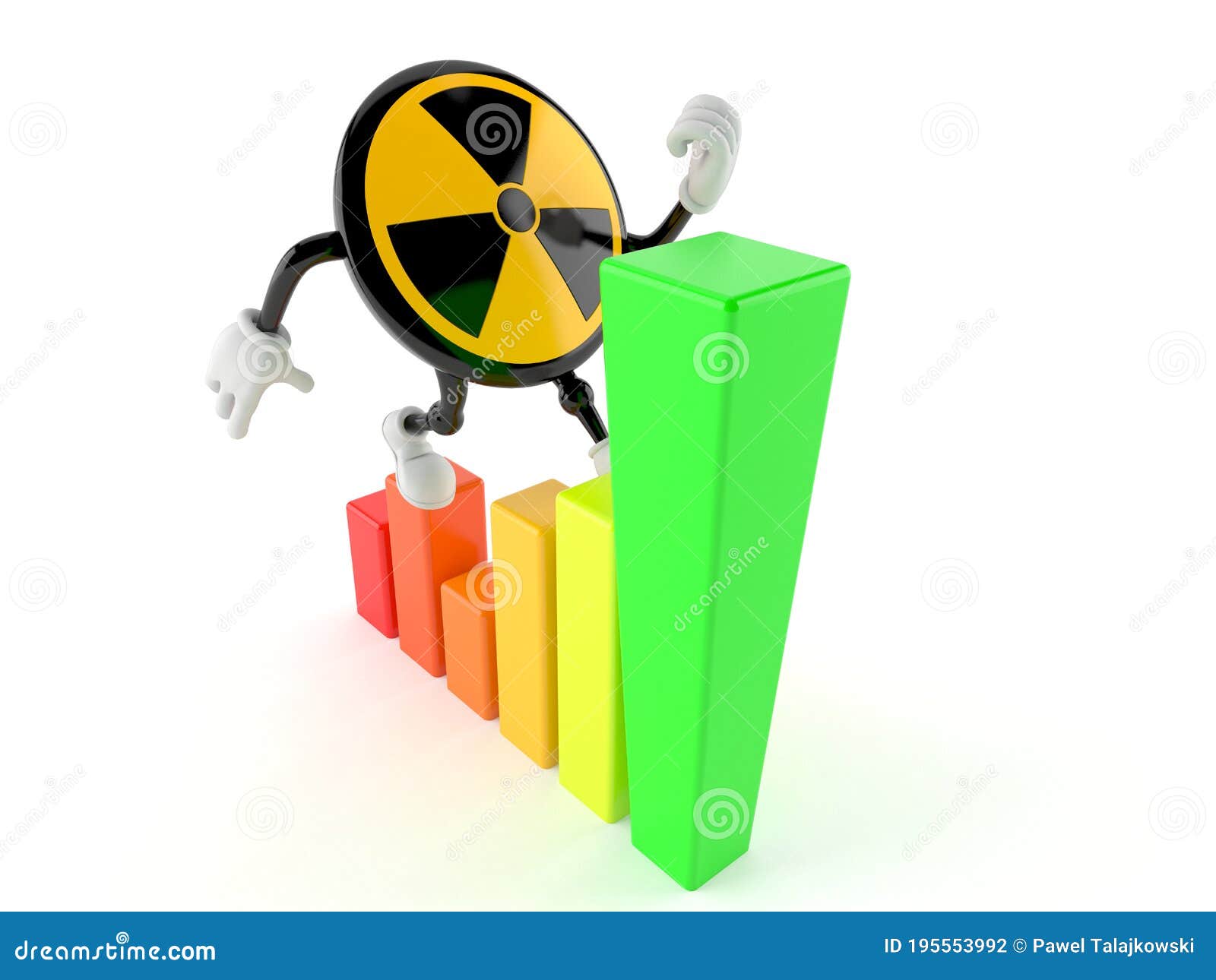 Radioactive Character with Chart Stock Illustration - Illustration of ...
