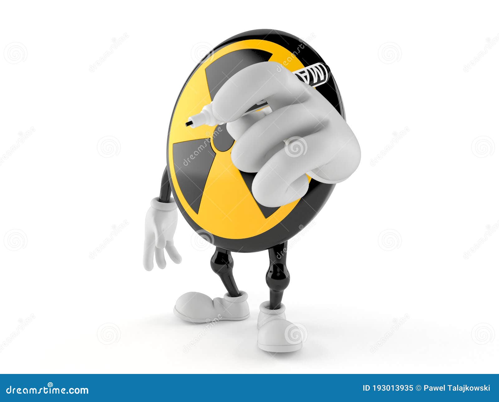 Radioactive Character Holding Marker Stock Illustration - Illustration ...