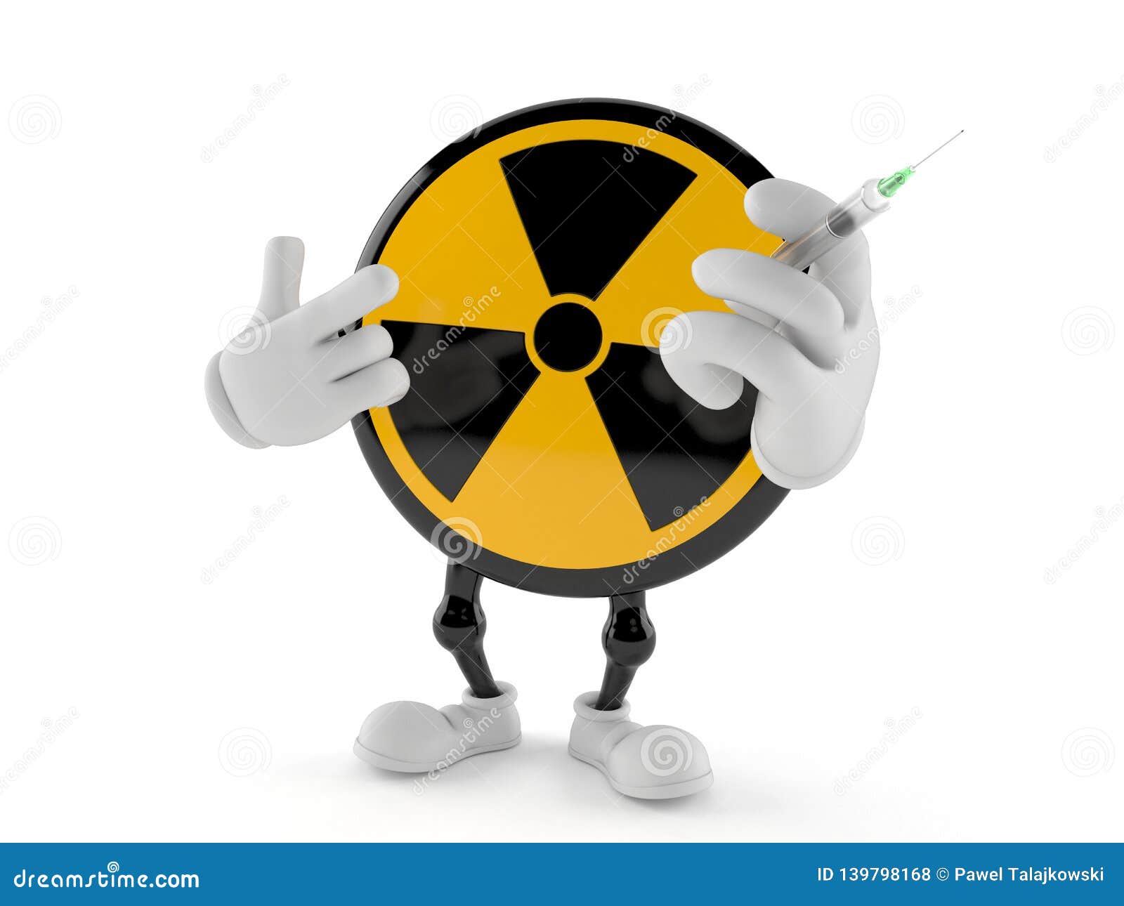 Radioactive Character Holding Syringe Stock Illustration - Illustration ...