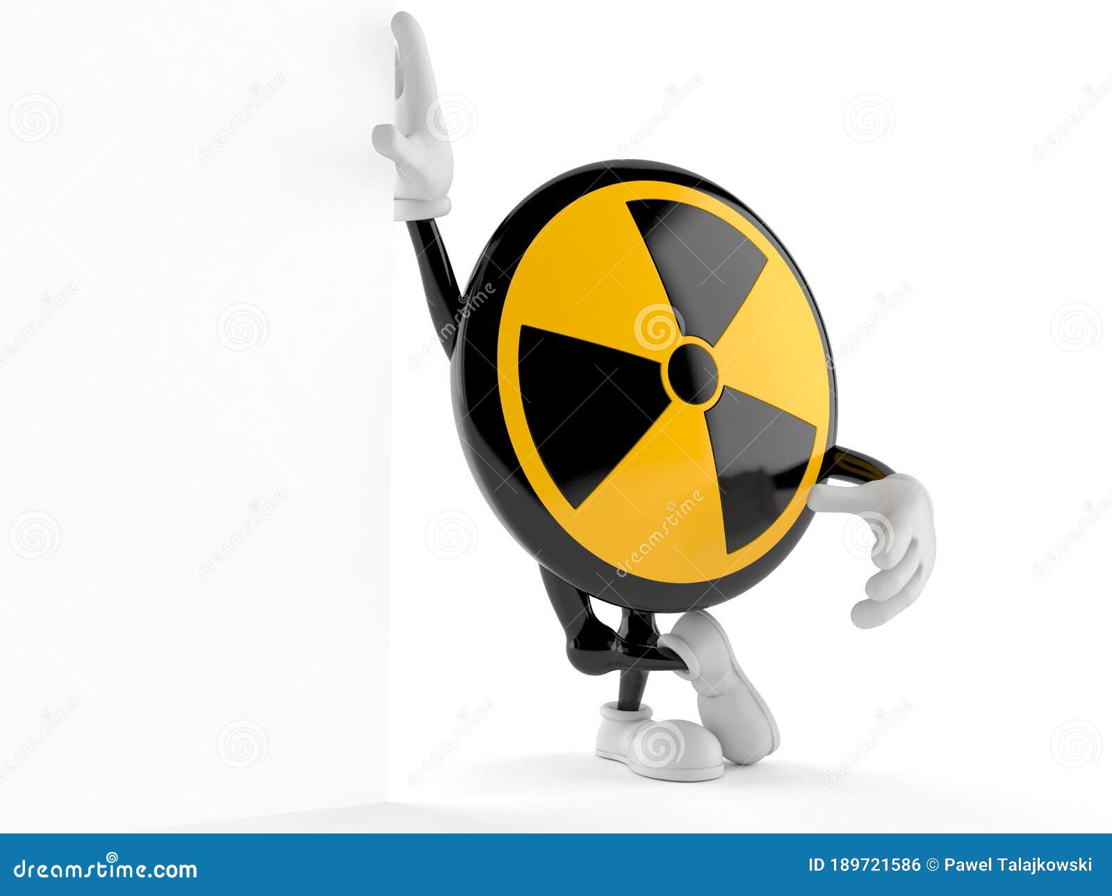 Radioactive Character With Blank Whiteboard Stock Illustration ...