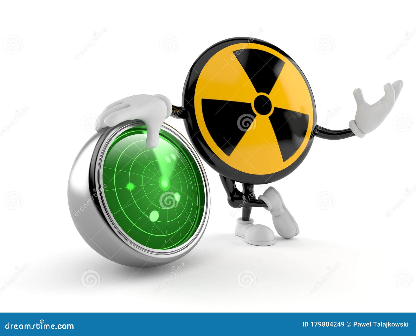Radioactive Character with Radar Stock Illustration - Illustration of ...