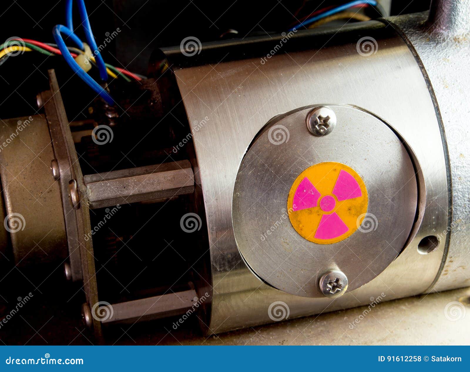 Radioactive Container in the Part of Machinery Stock Photo - Image of ...