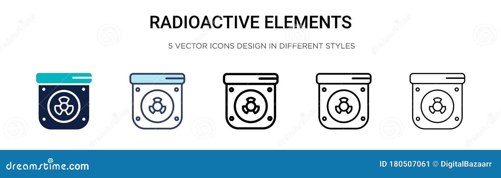 Radioactive Elements Icon in Filled, Thin Line, Outline and Stroke ...