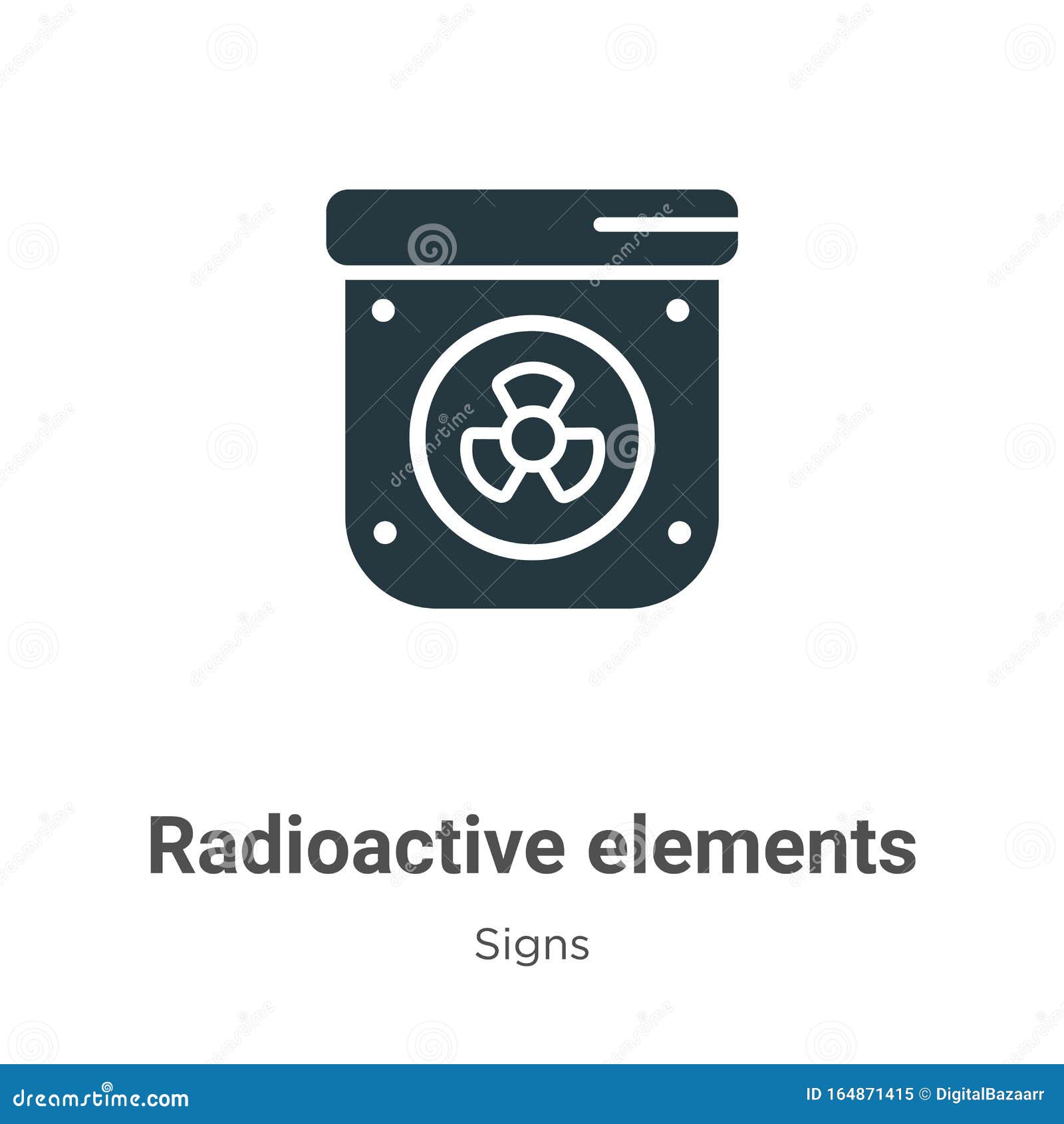 Radioactive Elements Vector Icon on White Background. Flat Vector ...