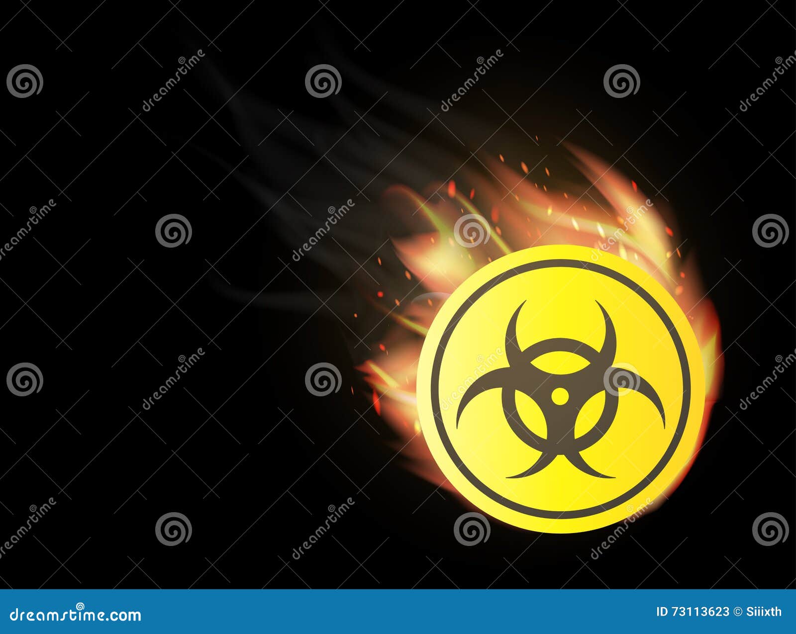 Radioactive with Fire Burning Stock Vector - Illustration of bright ...