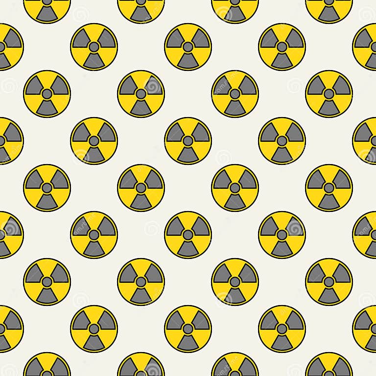 Radioactive Hazard Warning Vector Modern Colored Seamless Pattern Stock ...