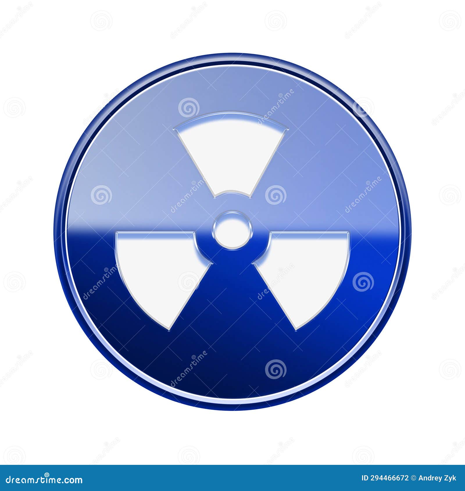 Radioactive Icon Glossy Blue. Stock Illustration - Illustration of ...