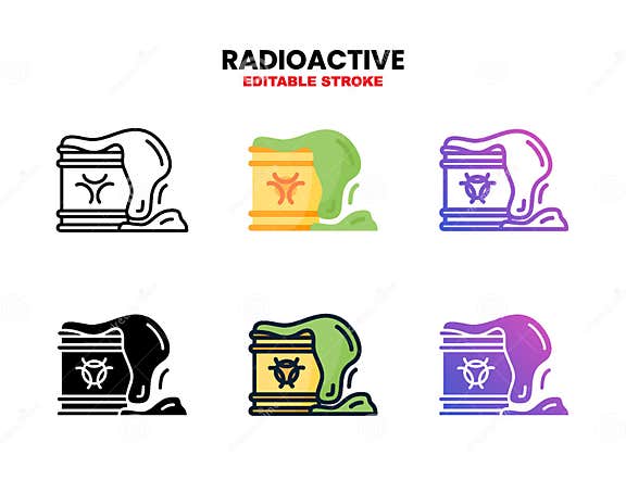 Radioactive Icon Set with Different Styles. Stock Vector - Illustration ...