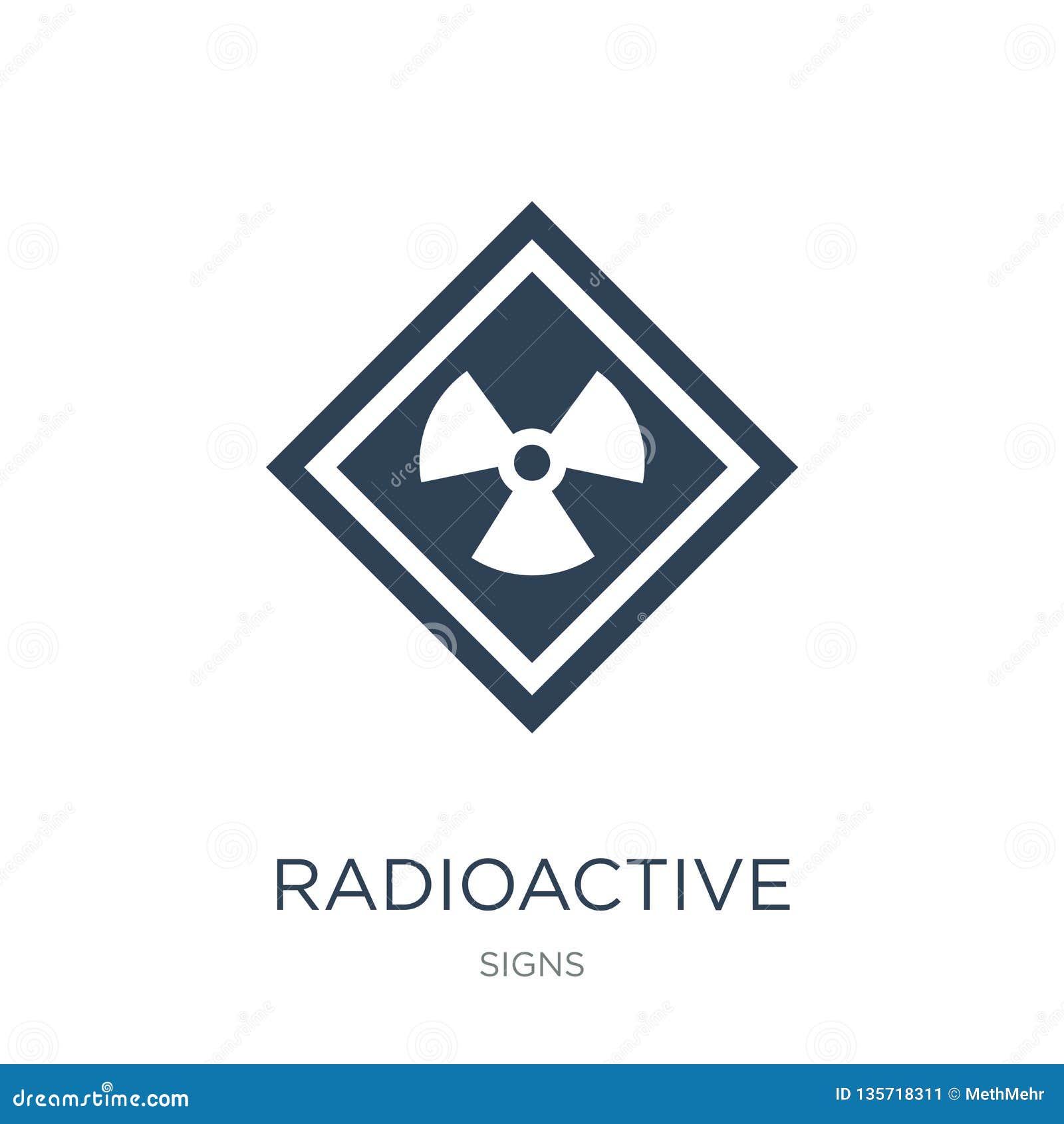 Radioactive Icon in Trendy Design Style. Radioactive Icon Isolated on ...