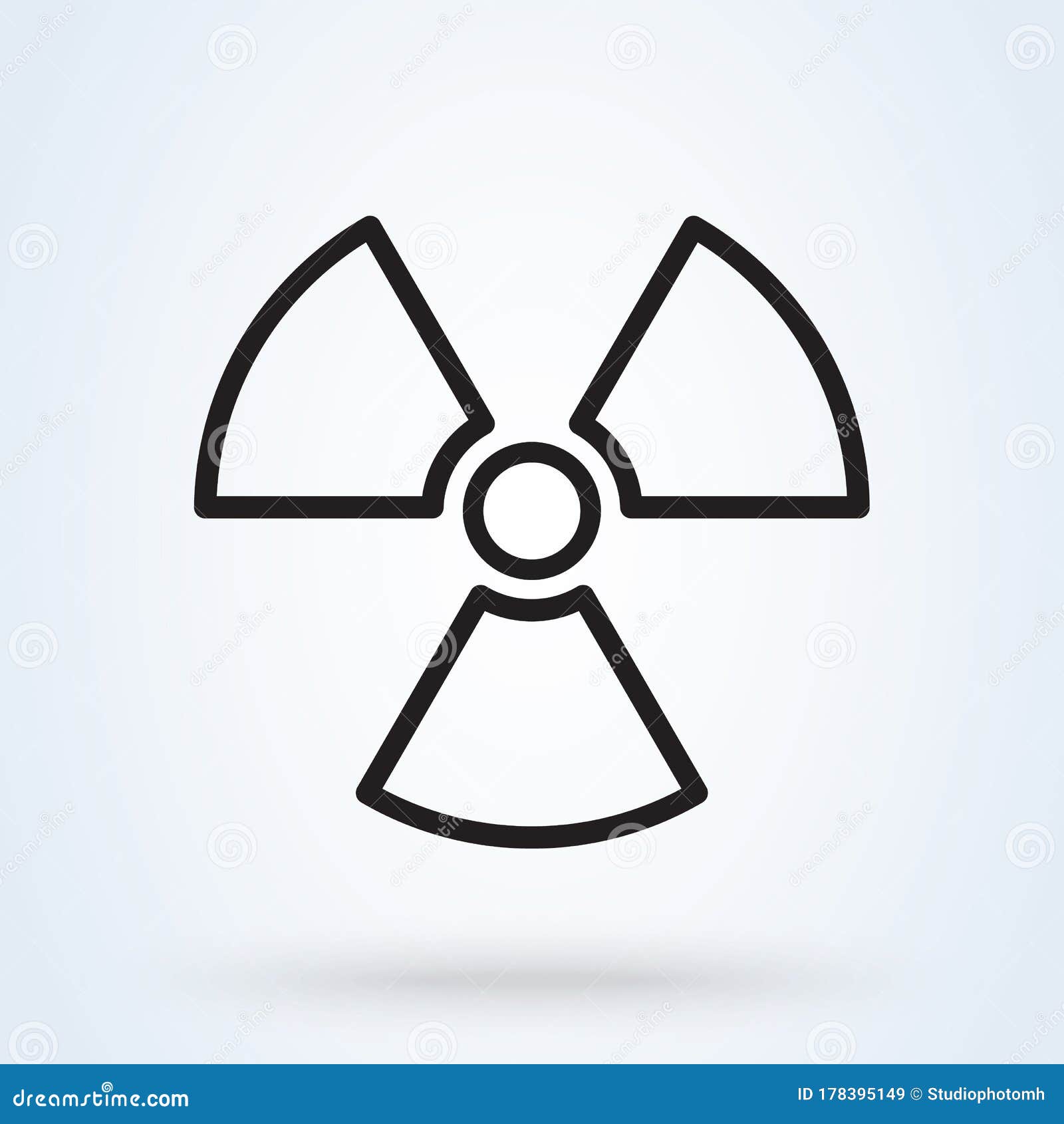 Radioactive Icon on White Background. Danger Symbol Line Stock Vector ...