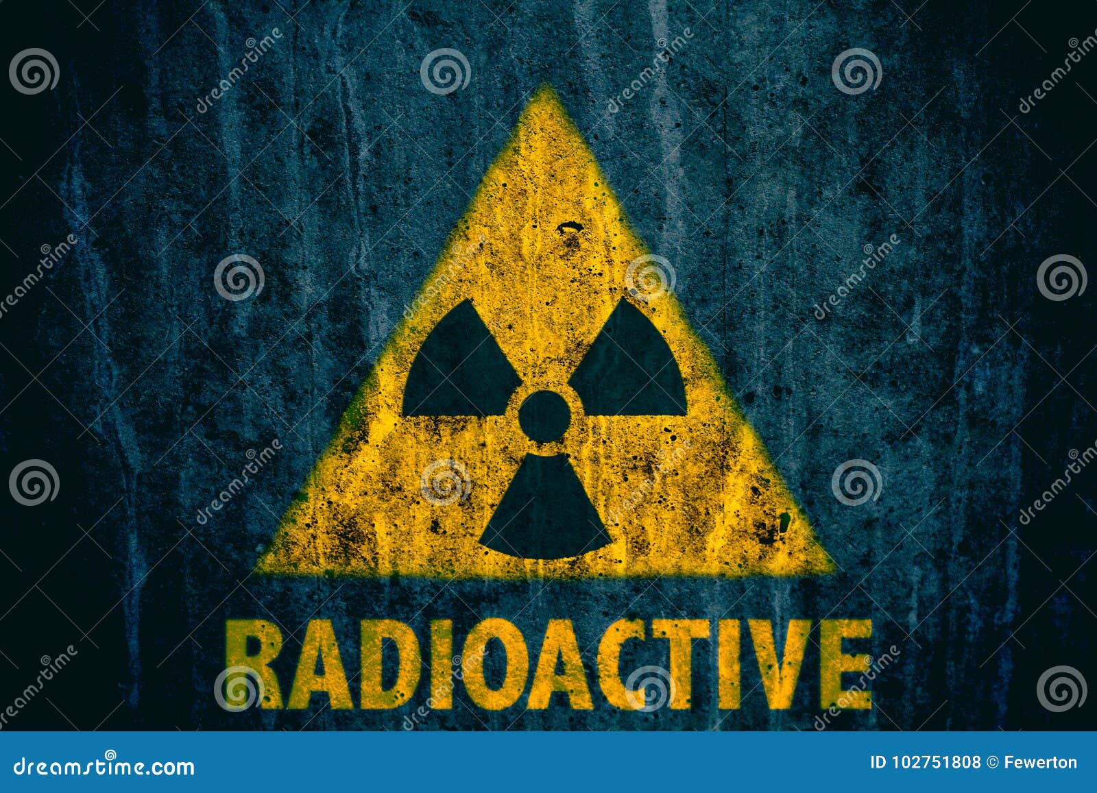 Radioactive Ionizing Radiation Nuclear Danger Yellow Symbol Cracked ...