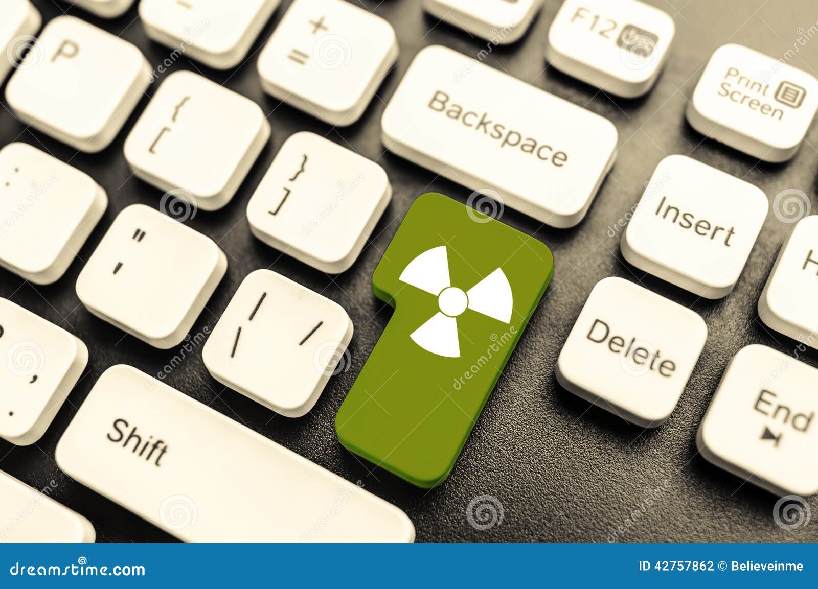 Radioactive key stock photo. Image of keyboard, press - 42757862