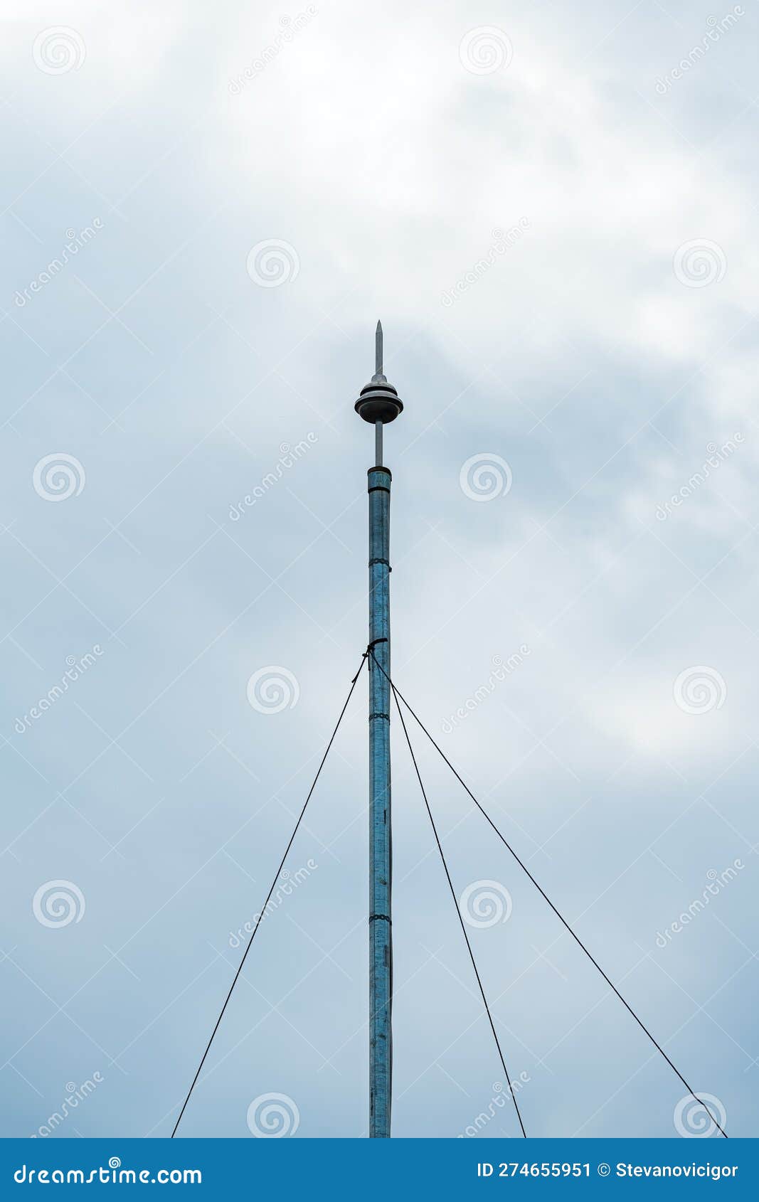 Radioactive Lightning Interception Rod Against Dark Stormy Sky Stock ...