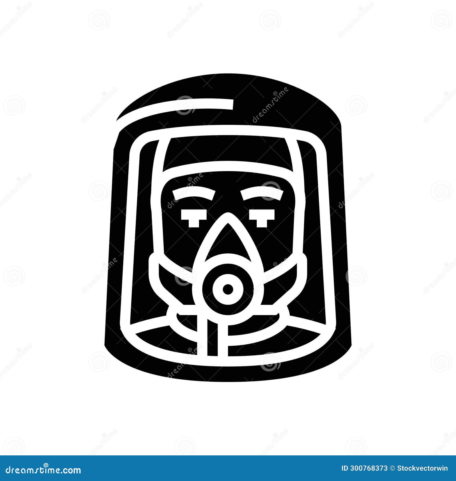 Radioactive Mask Face Glyph Icon Vector Illustration Stock Illustration ...