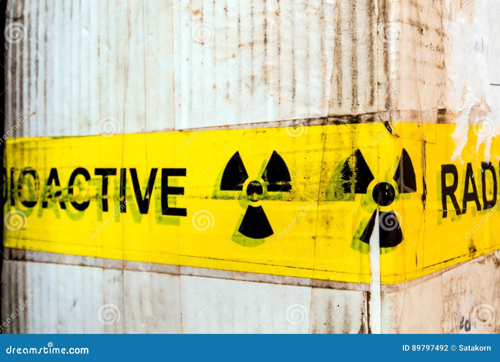 Radioactive Material Warning Sign at the Package Stock Photo - Image of ...