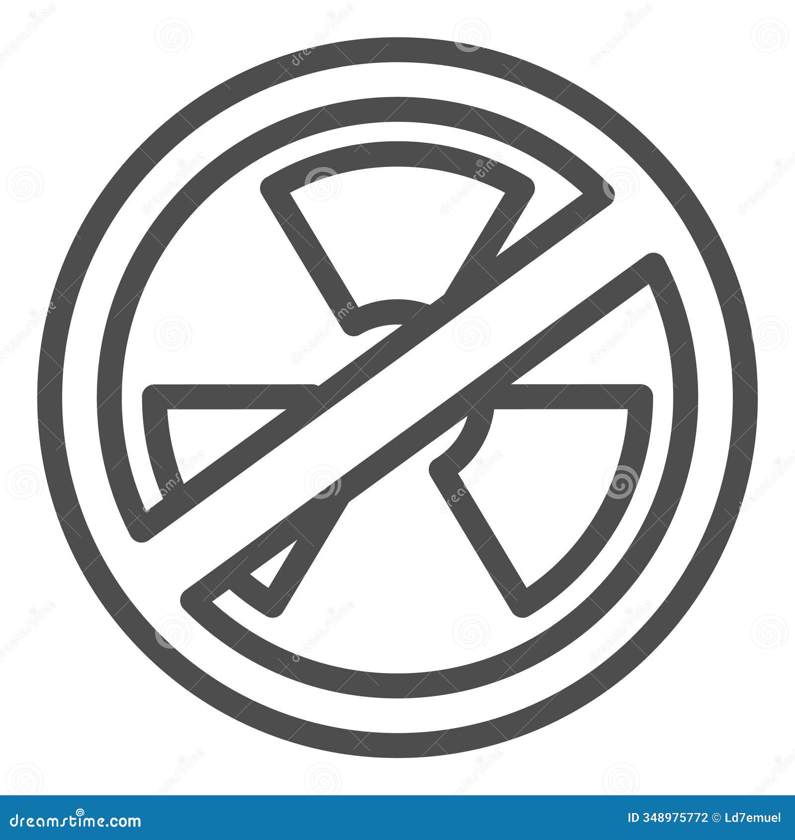 Radioactive Materials Forbidden Line Icon, Stop War Concept. Vector ...