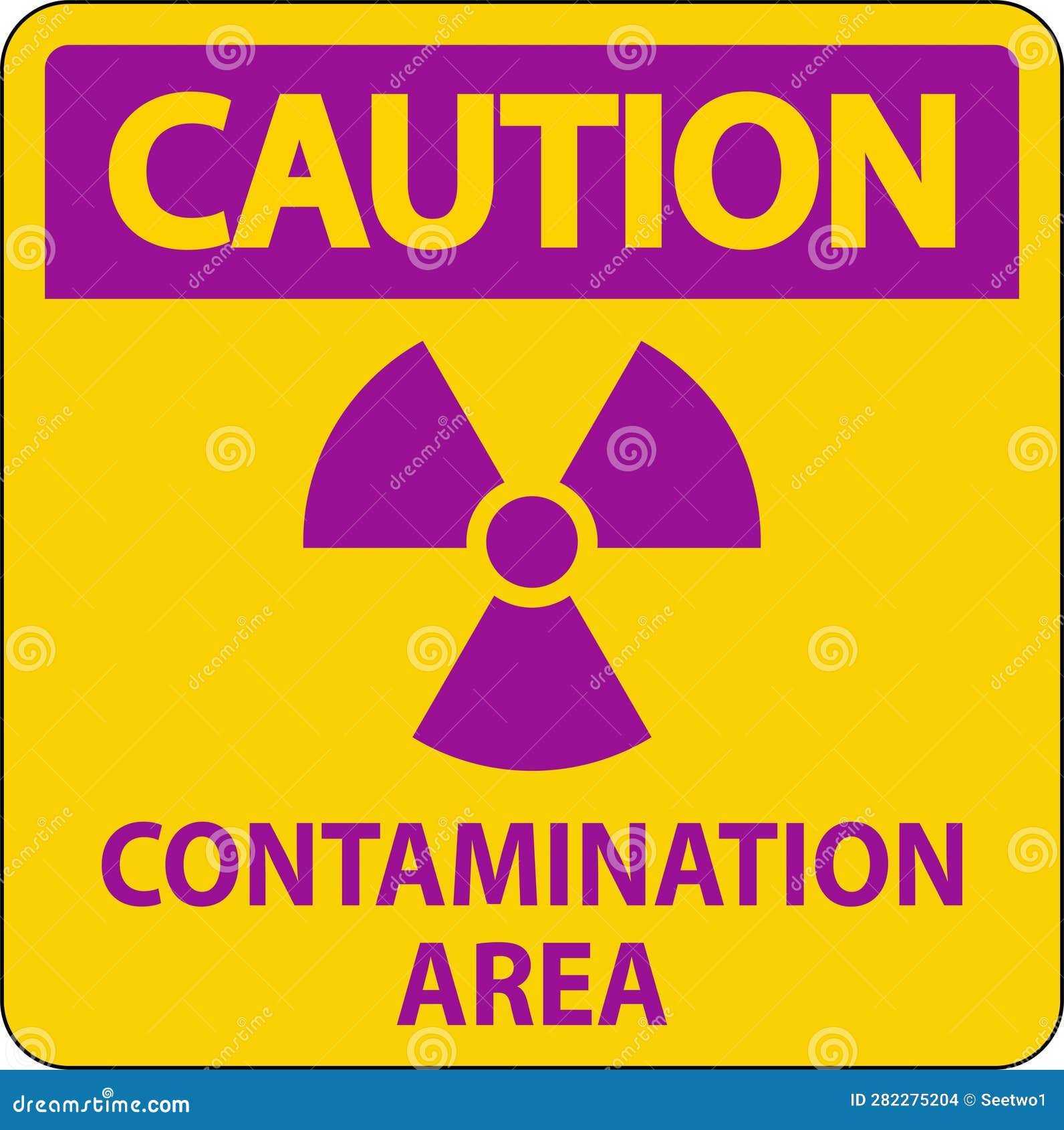 Radioactive Materials Sign Caution Contamination Area Stock Vector ...