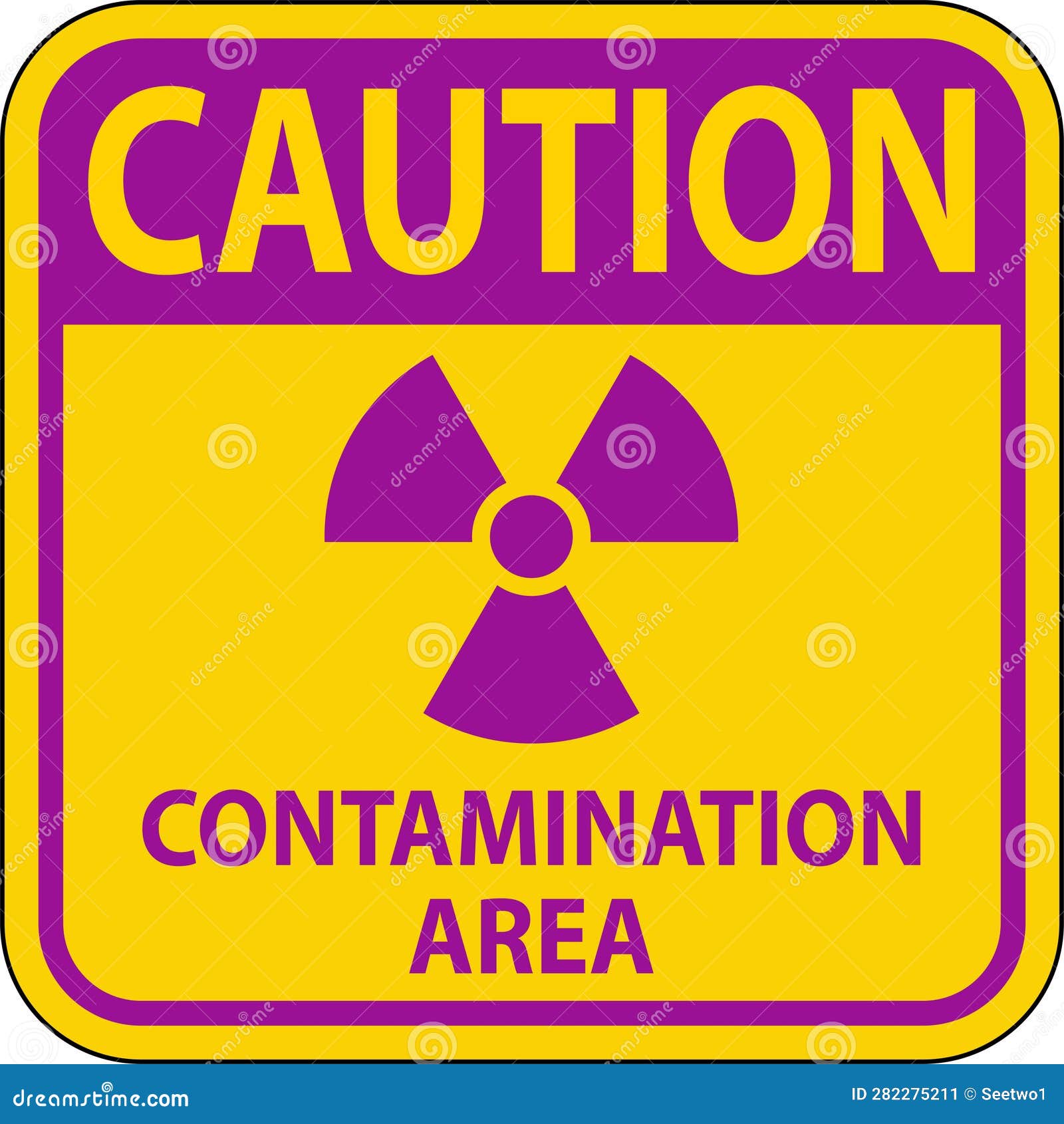 Radioactive Materials Sign Caution Contamination Area Stock Vector ...