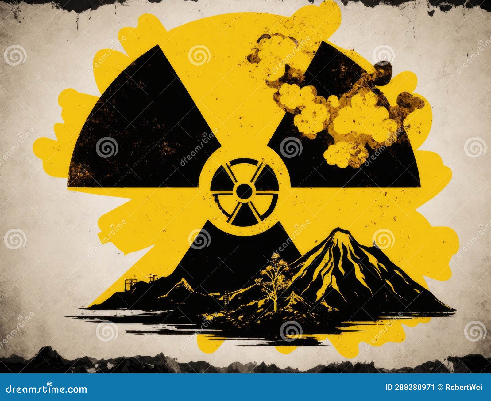 Set Radioactive, Nuclear Explosion, Planet Earth And Radiation, Fire ...