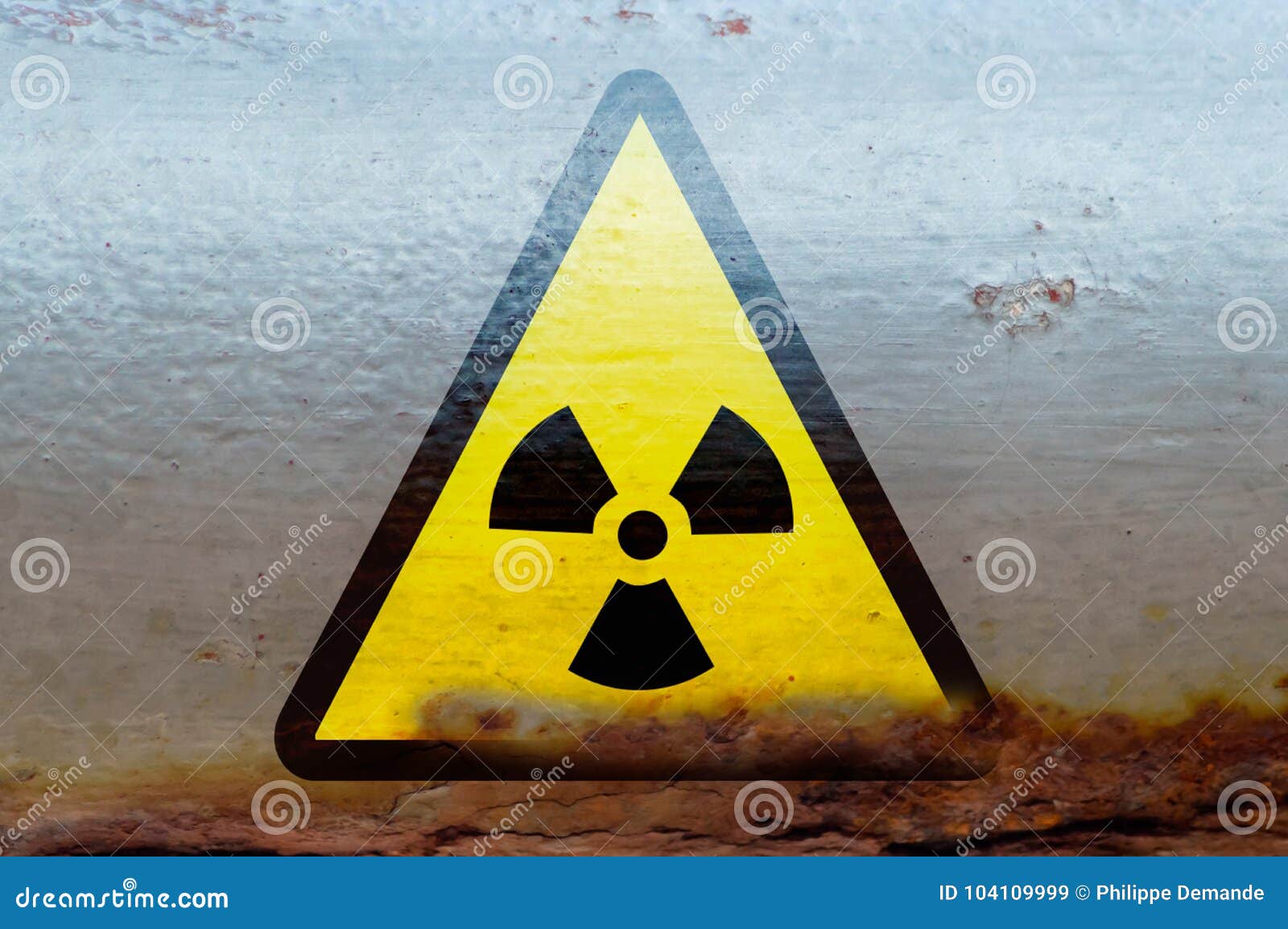 Radioactive Radiation Warning on the Rusty Container Stock Image ...