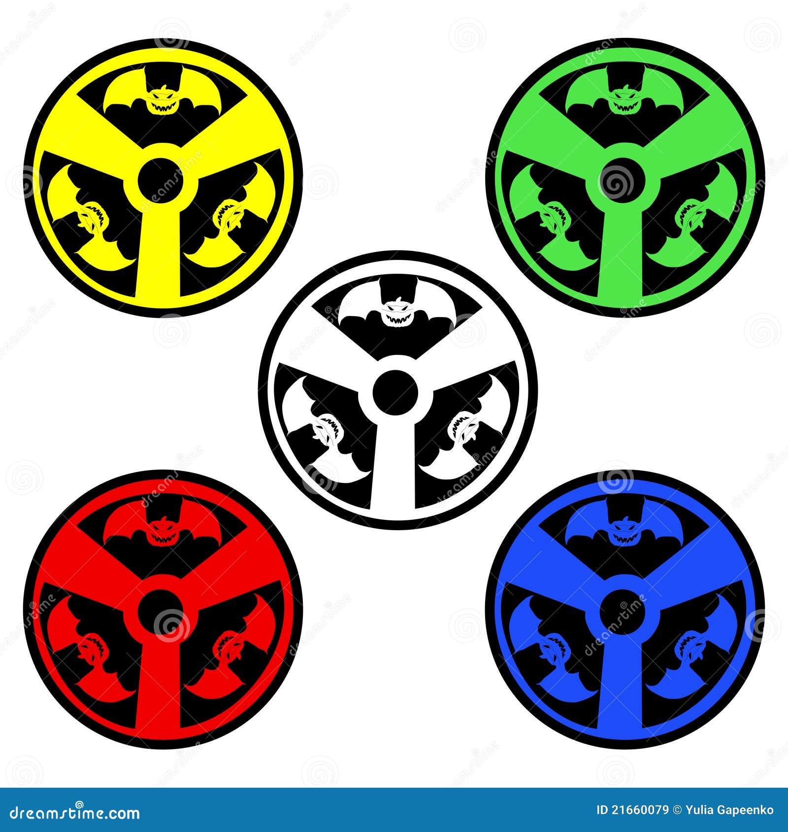 Radioactive Sign with Bats. Stock Vector - Illustration of advisory ...