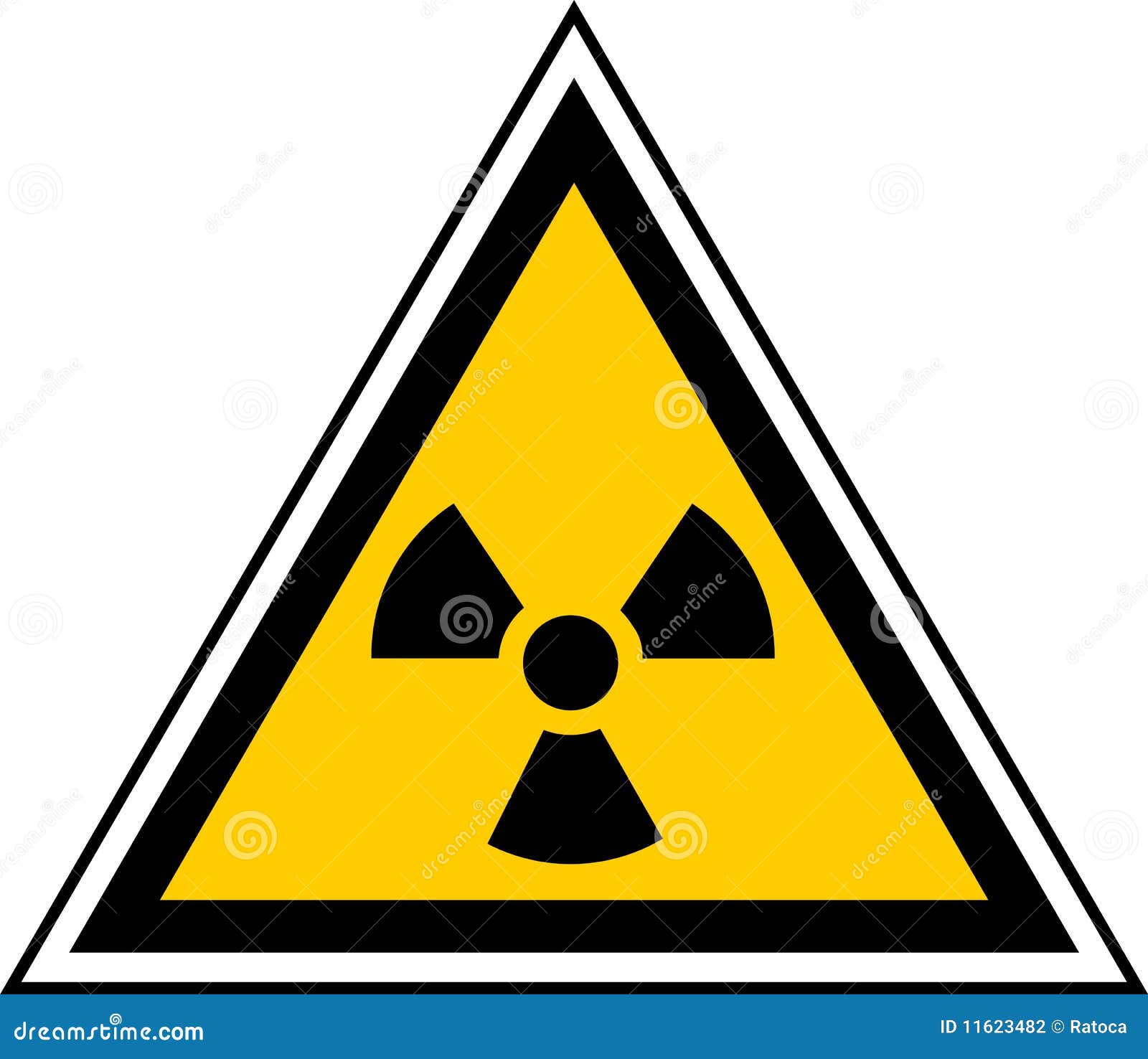 Radioactive signal stock illustration. Illustration of triangular ...