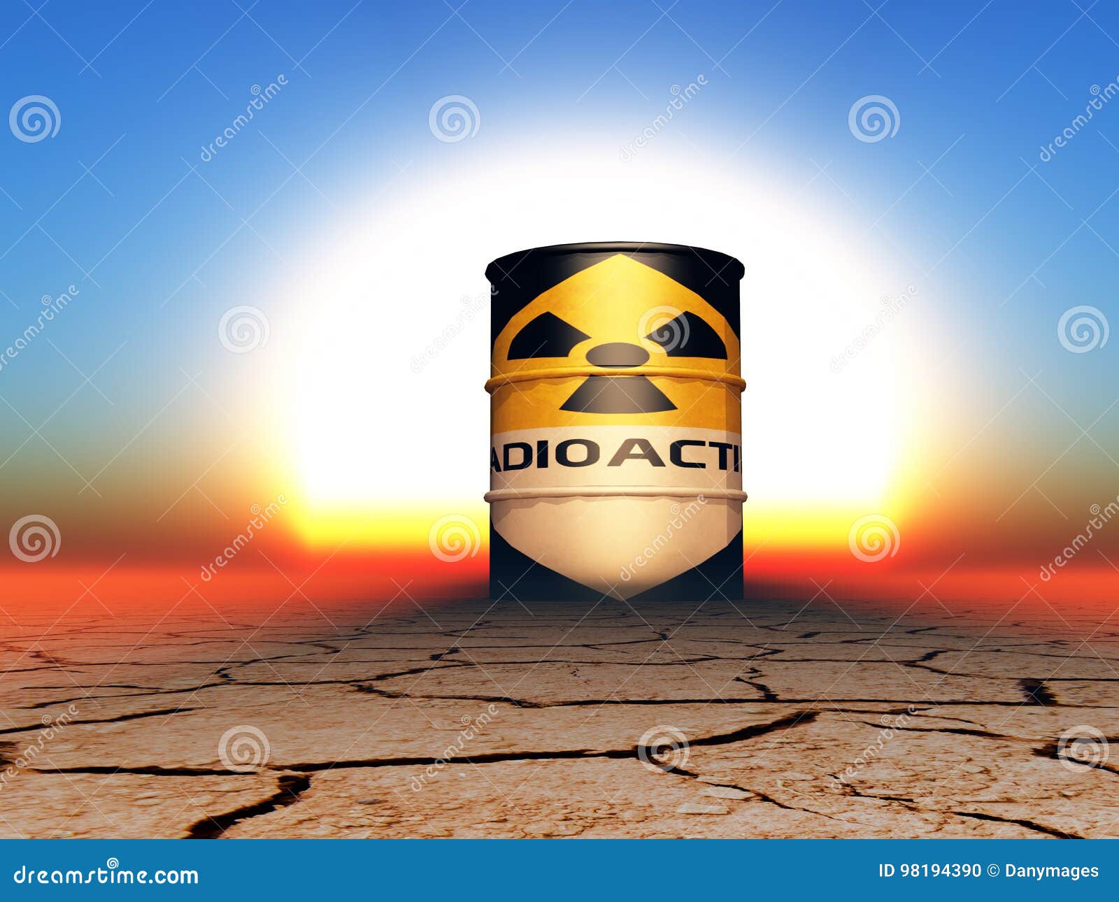 Storage Radioactive Waste, Barrels Resting On A Wall, Sign With ...