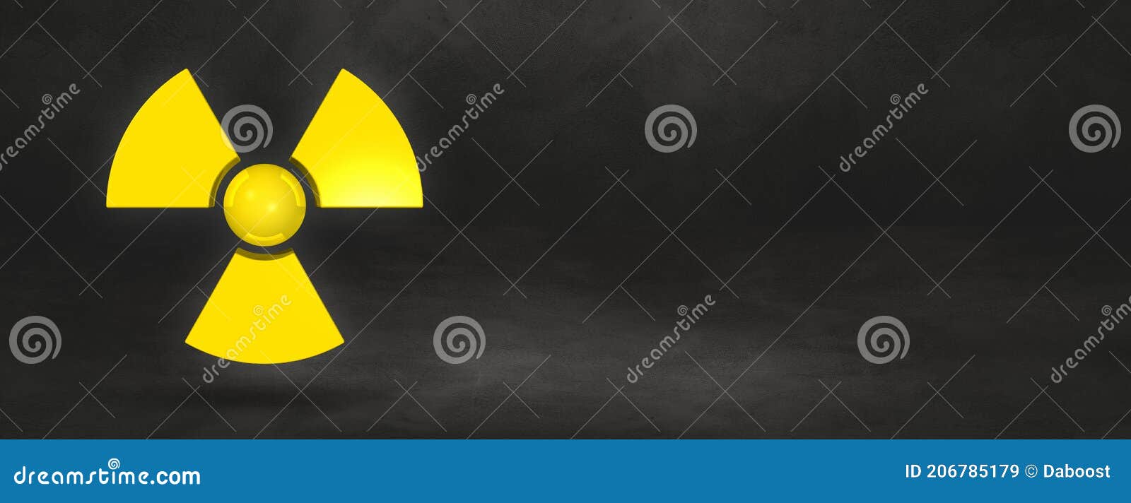 Radioactive Symbol on a Black Studio Background Banner Stock ...