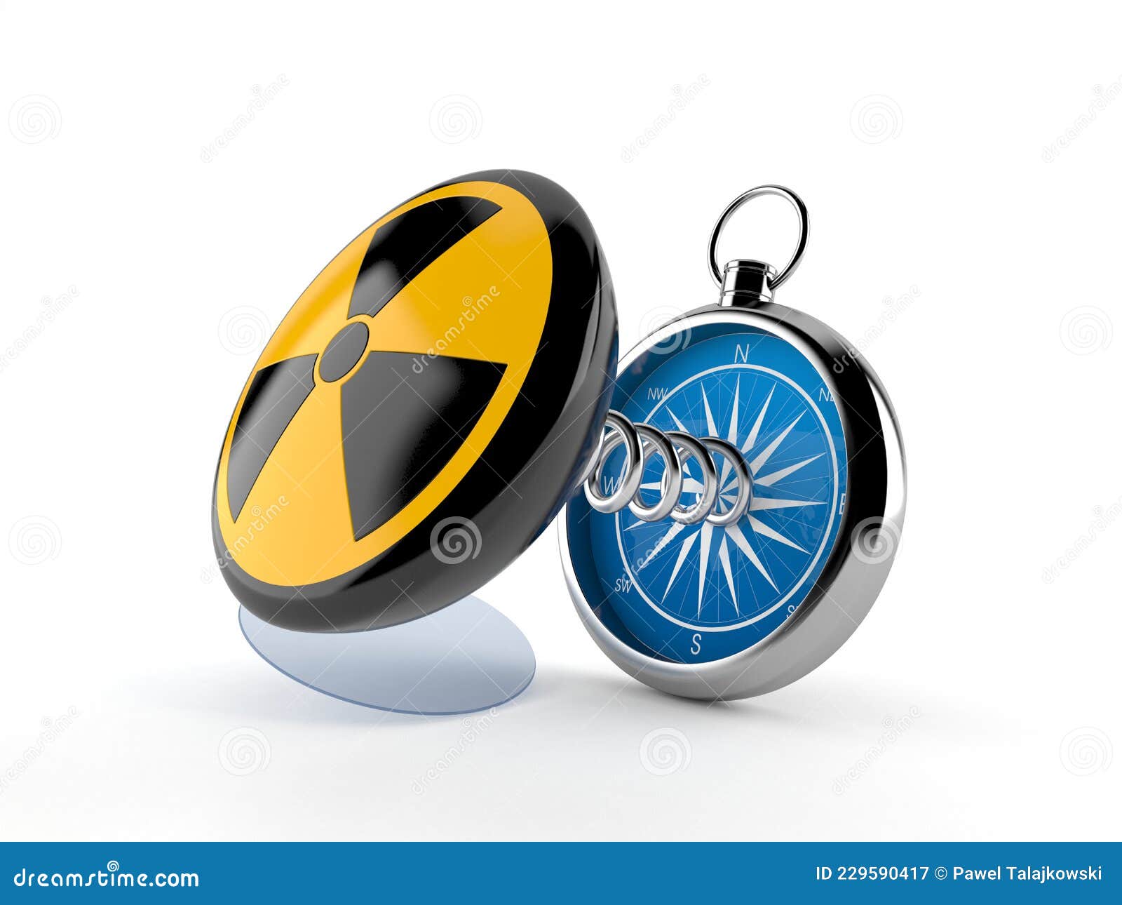 Radioactive Symbol with Compass Stock Illustration - Illustration of ...