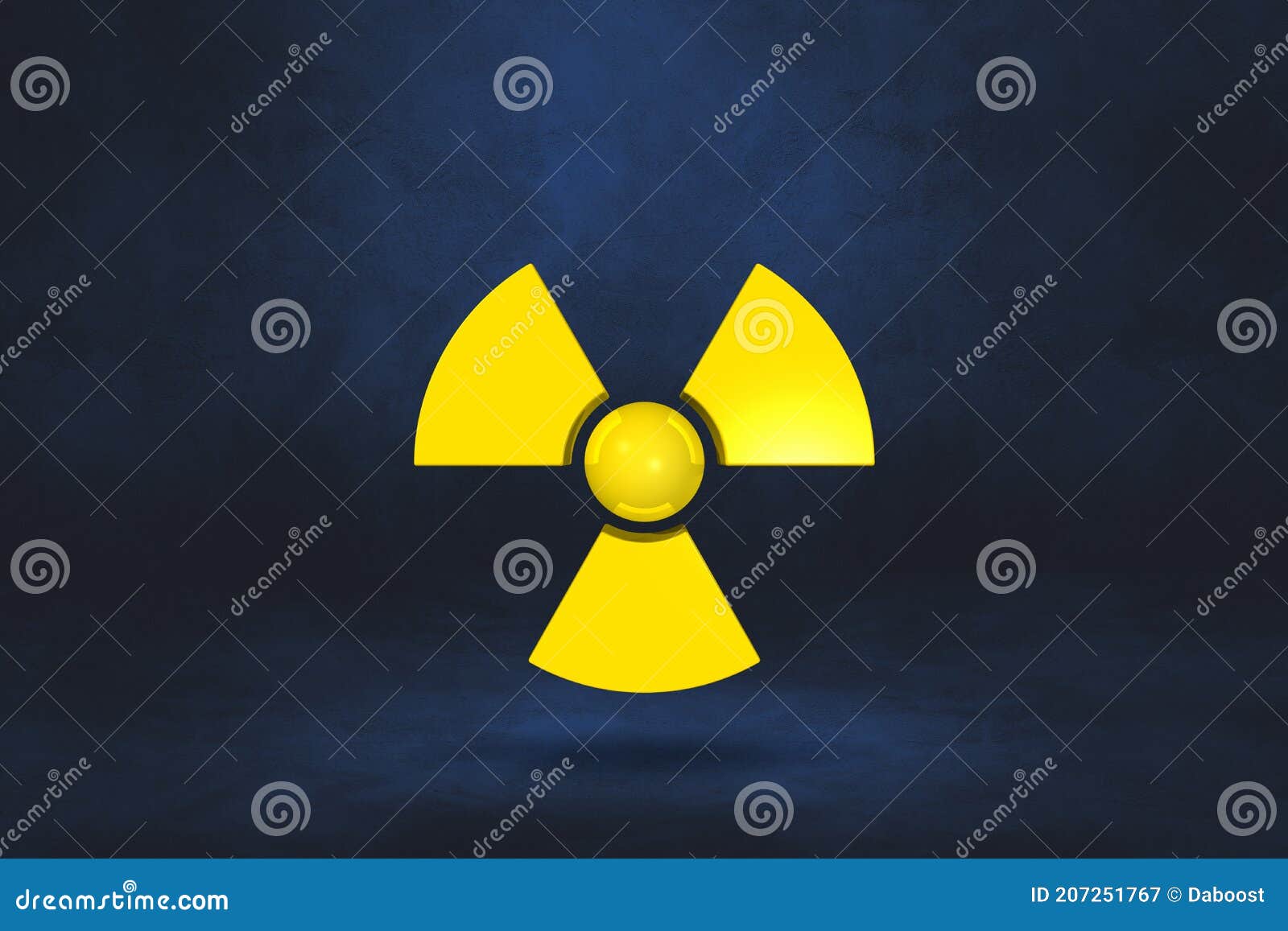 Radioactive Symbol on a Dark Blue Studio Background Stock Illustration ...