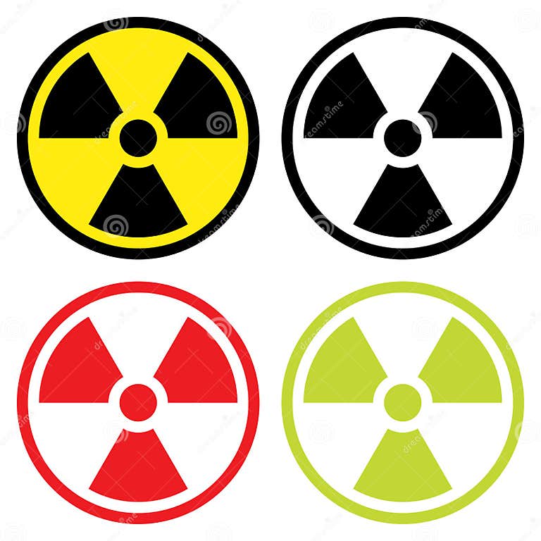 Radioactive Symbol in Flat Design. Stock Vector - Illustration of icon ...