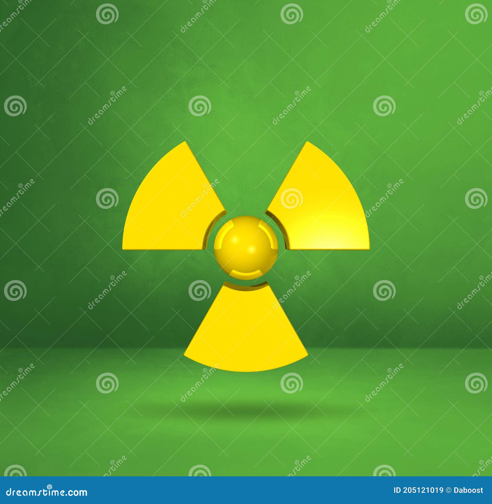 Radioactive Symbol on a Green Studio Background Stock Illustration ...