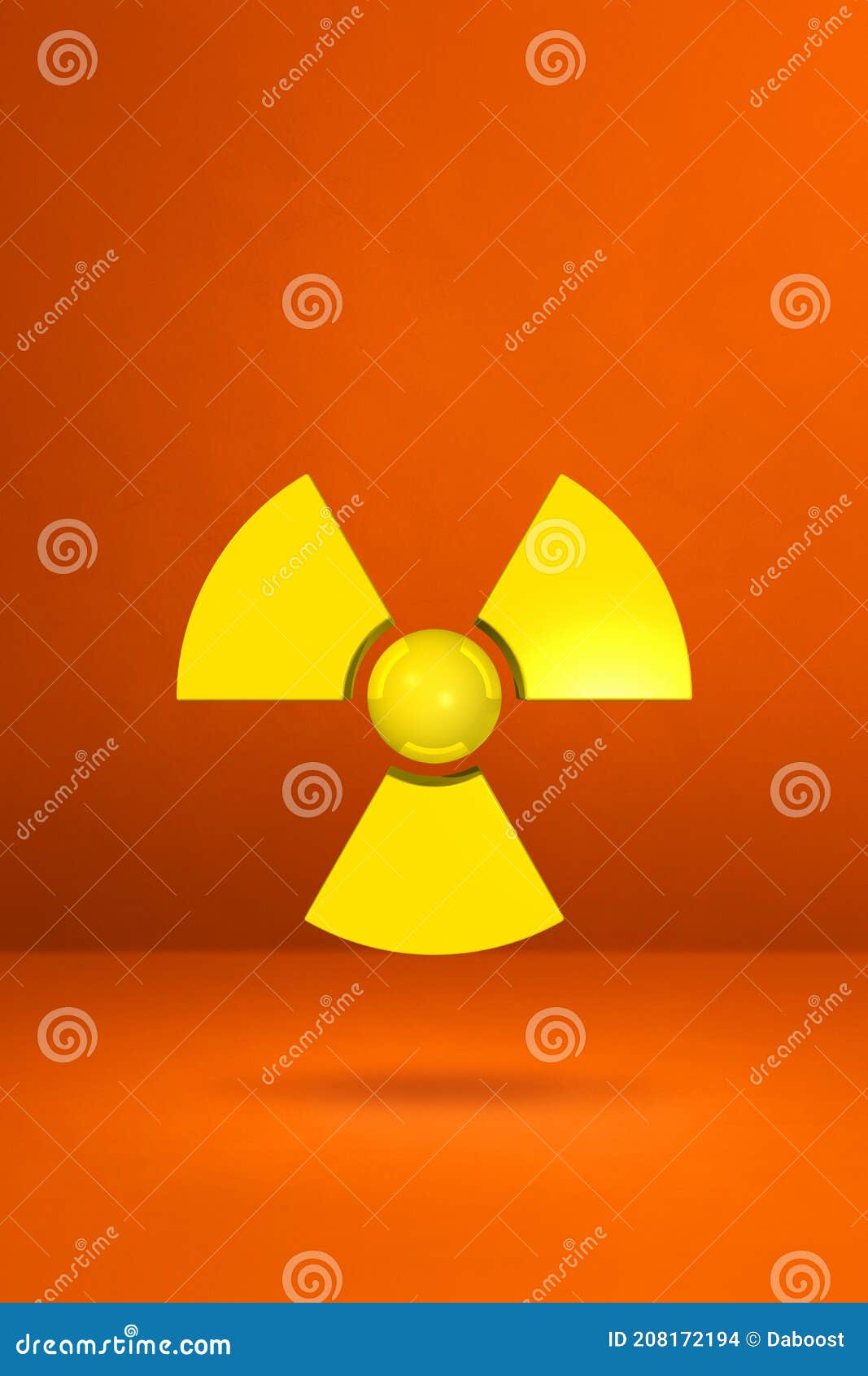 Radioactive Symbol on a Orange Studio Background Stock Illustration ...