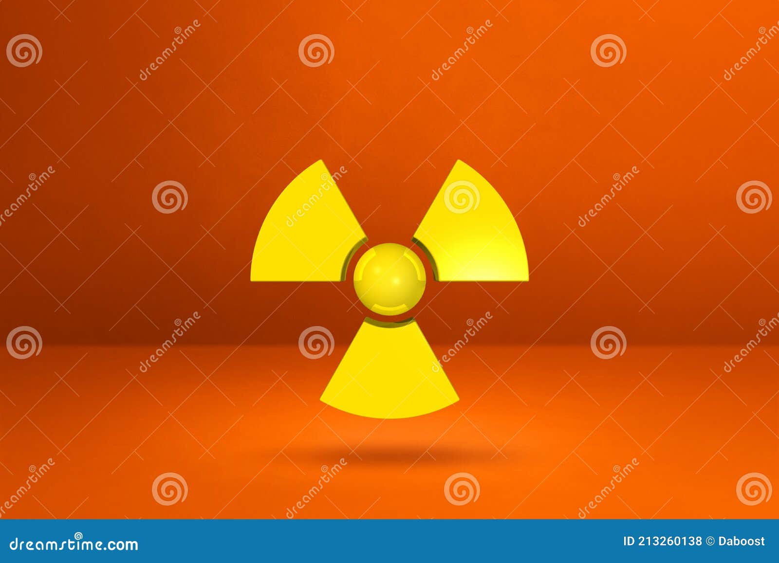 Radioactive Symbol on a Orange Studio Background Stock Illustration ...