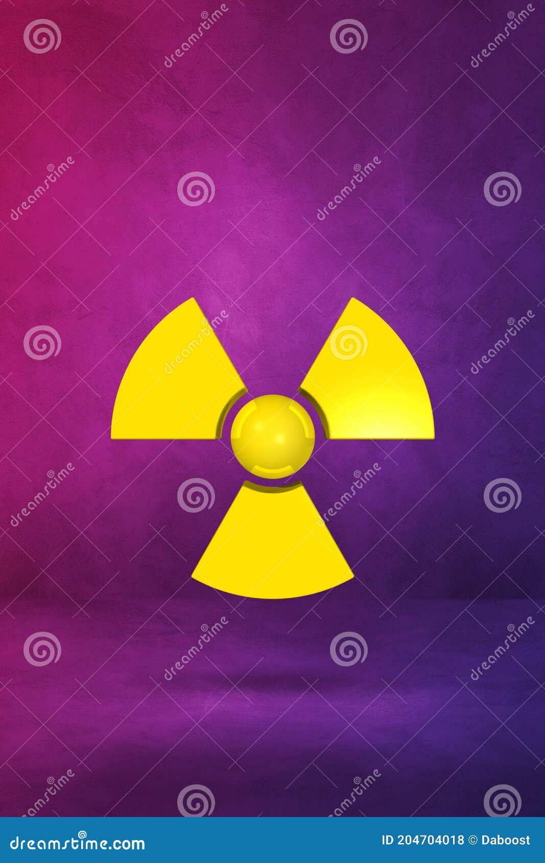 Radioactive Symbol On A Purple Studio Background Royalty-Free Cartoon ...