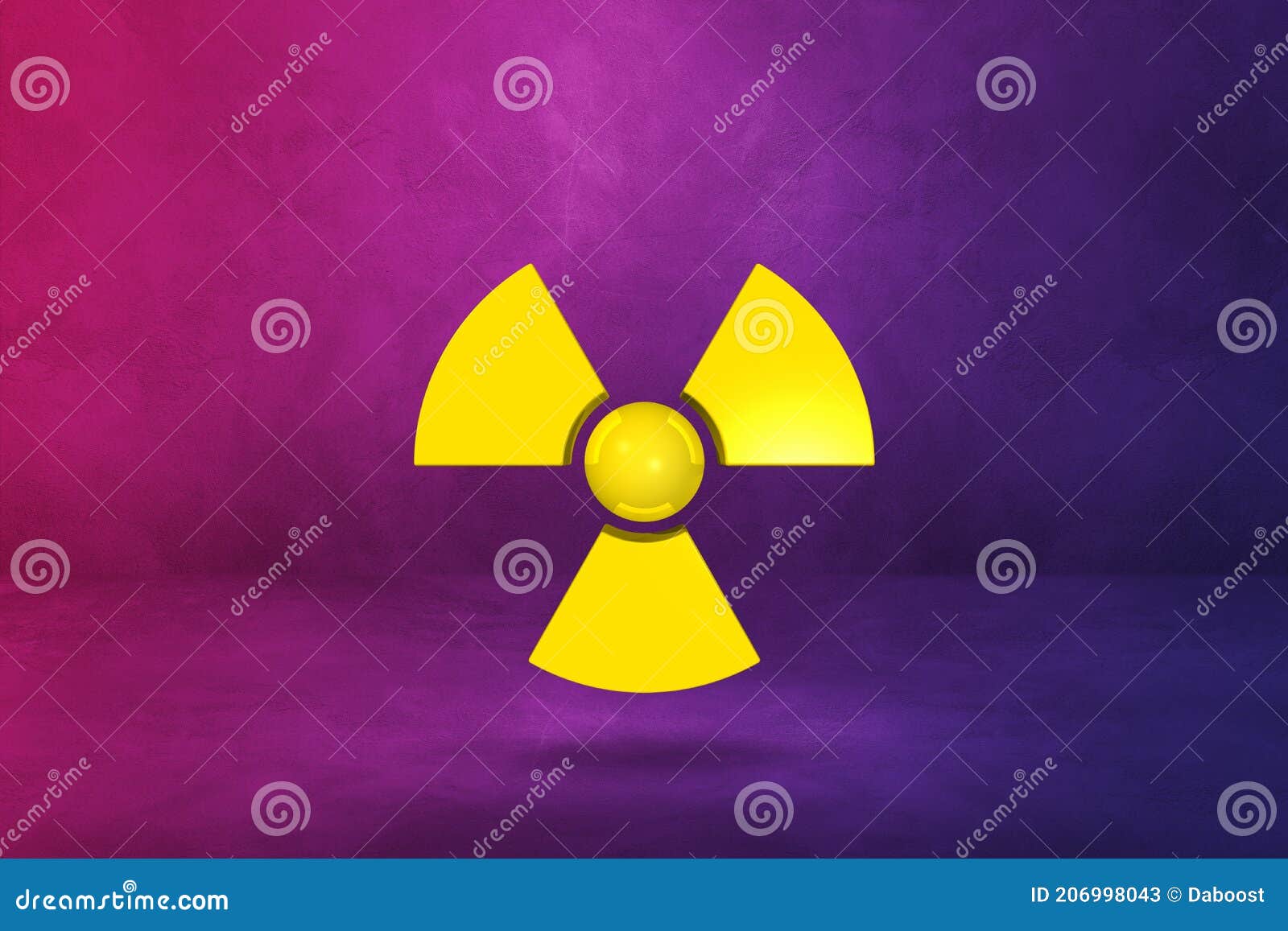 Radioactive Symbol on a Purple Studio Background Stock Illustration ...