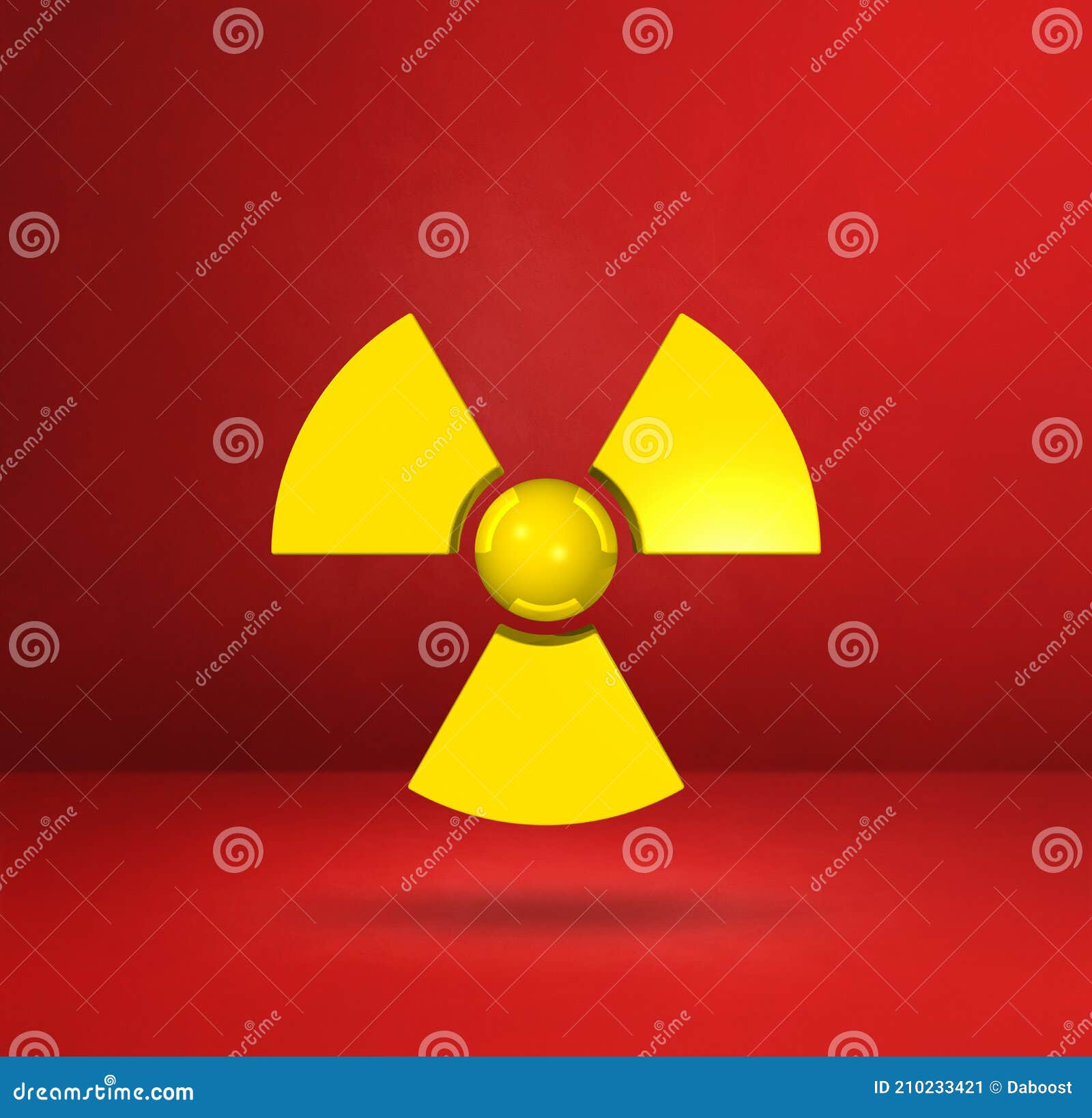 Radioactive Symbol on a Red Studio Background Stock Illustration ...