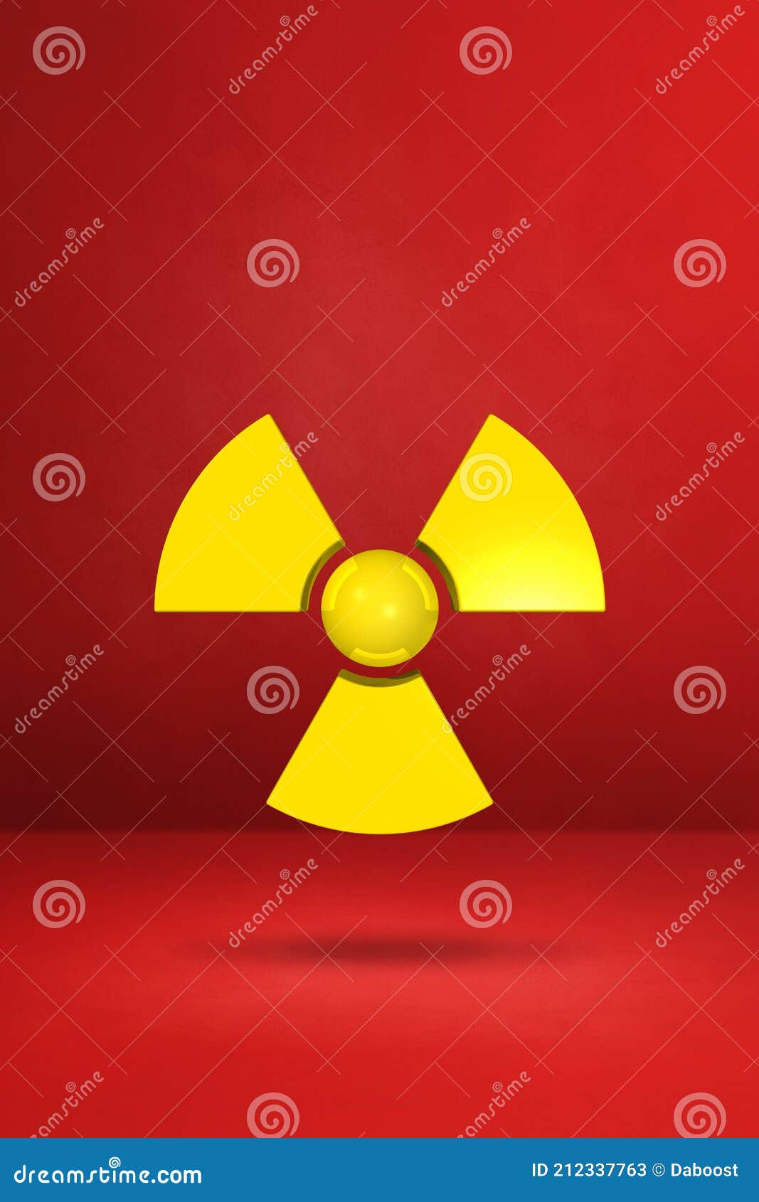 Radioactive Symbol on a Red Studio Background Stock Illustration ...