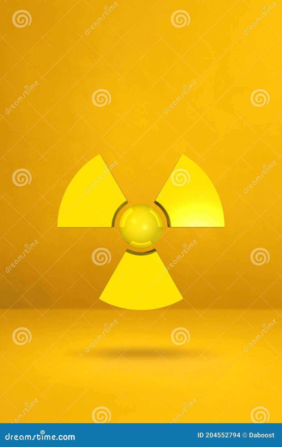Radioactive Symbol on a Yellow Studio Background Stock Illustration ...