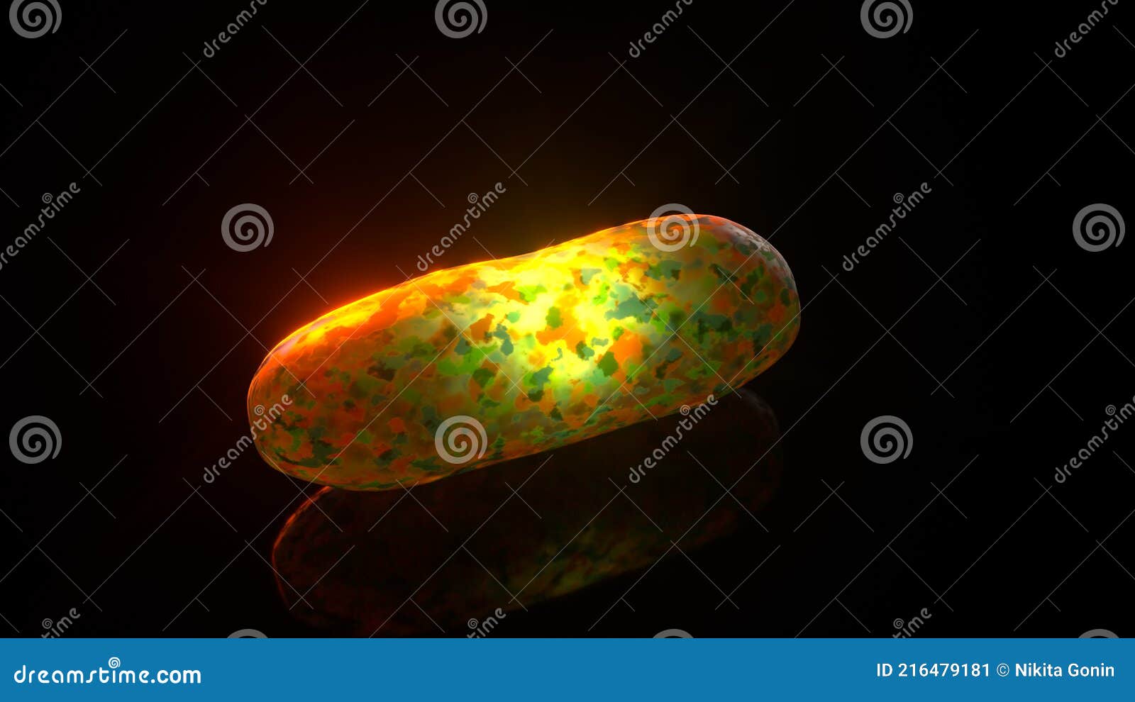 Radioactive Uranium Mineral 3D Render Illustration Stock Illustration ...