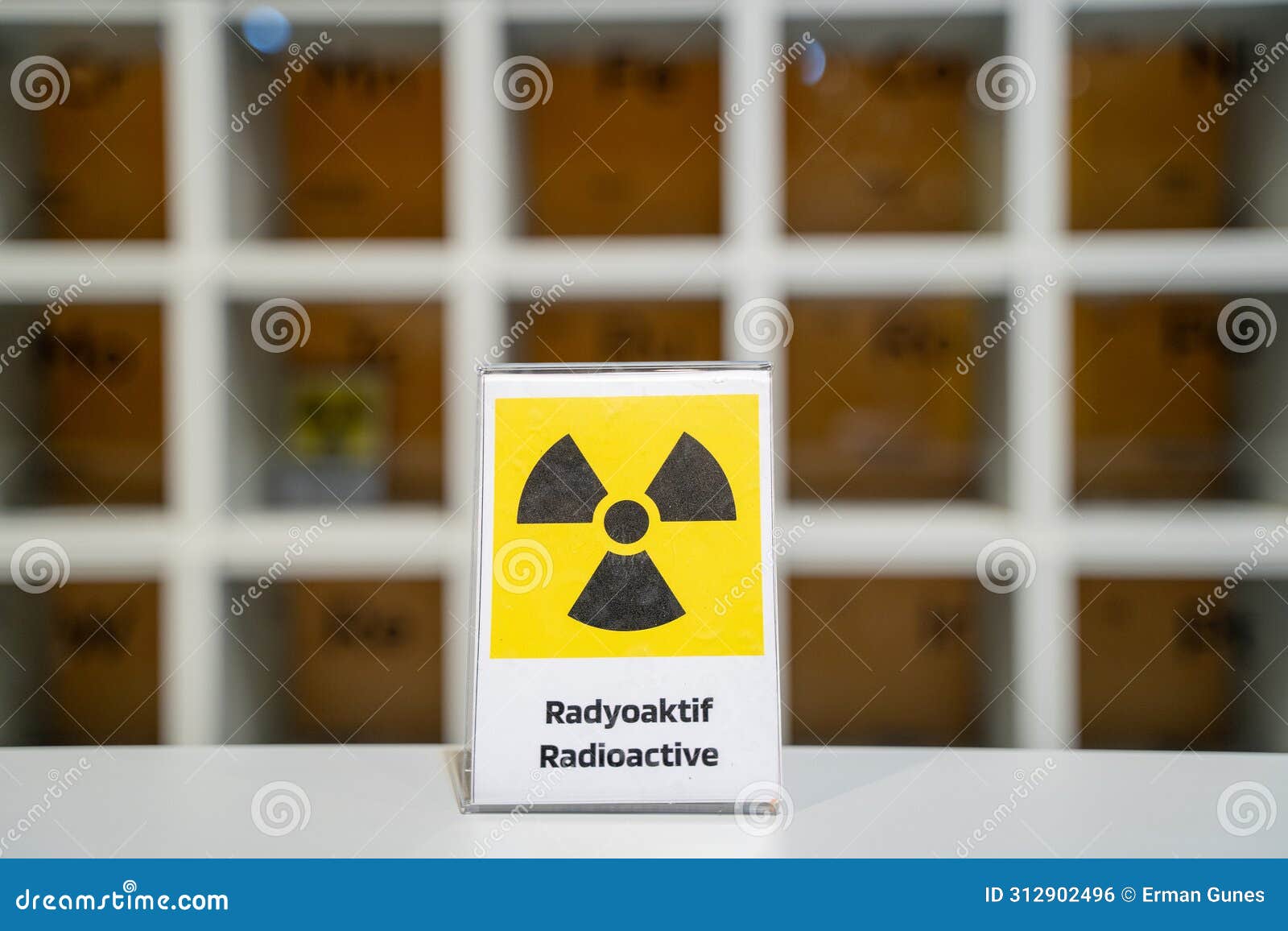Radioactive Warning Icon in Laboratory Stock Photo - Image of ...