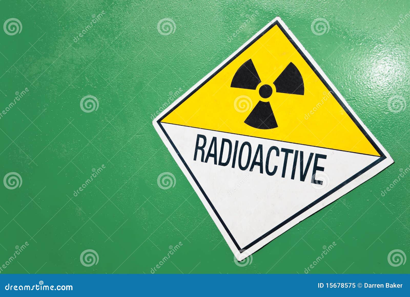 Radioactive Warning Sign on a Green Container Stock Image - Image of ...