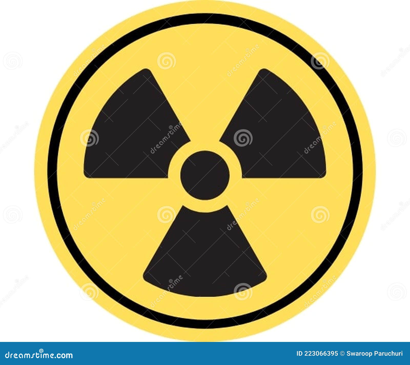 Radioactive warning sign stock vector. Illustration of text - 223066395