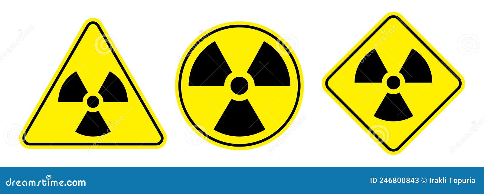 Radioactive Warning Sign Vector Set. Triangle, Circle, and Rectangle ...