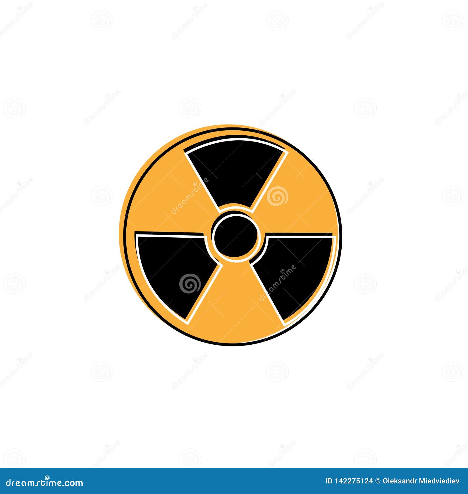 Radioactive Warning Yellow Circle Sign. Radioactivity Warning Vector ...