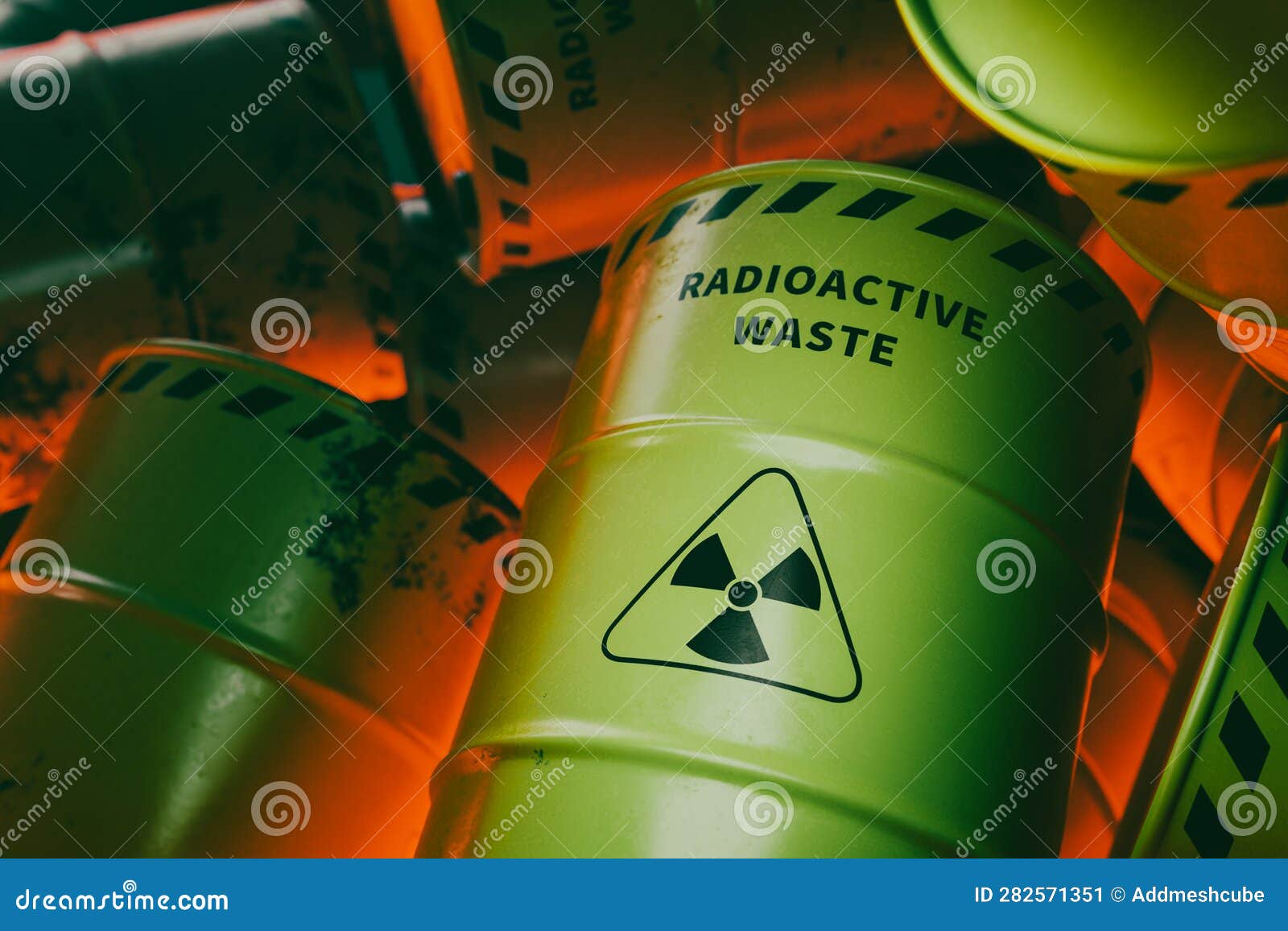 Radioactive Waste Barrel Concept Background Image, 3d Rendering Stock ...