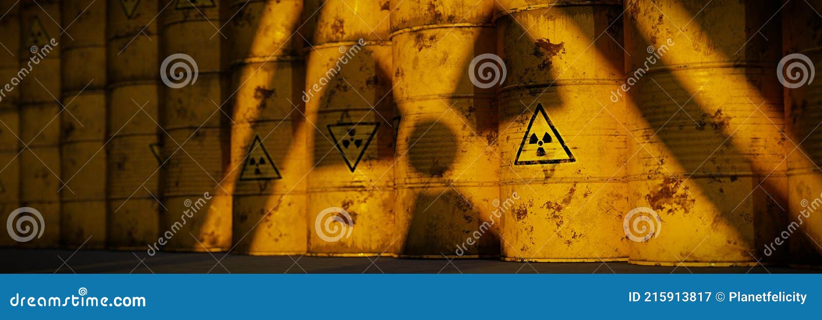 Radioactive Waste in Barrels, Background Banner Stock Image - Image of ...